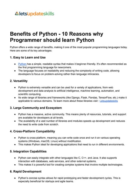 7 Benefits Of Using Python Programming Languagepptx