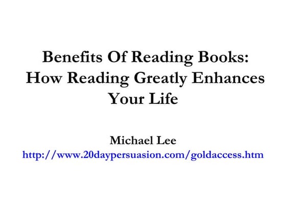 IE Presentation on the Benefits of Reading | PPTX