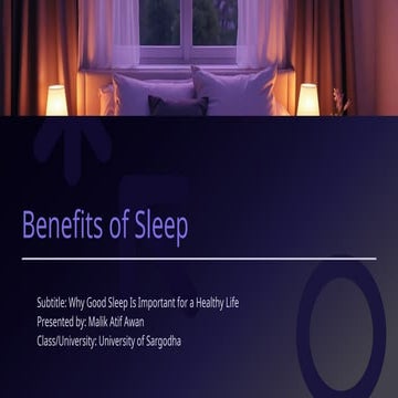 Importance of sleep | PPTX