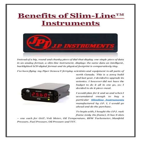 Benefits of slim line instruments | PDF