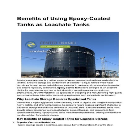The Essential Role of Leachate Tanks in Waste Management Systems.docx