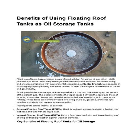 Benefits of Using Floating Roof Tanks as Oil Storage Tanks.docx