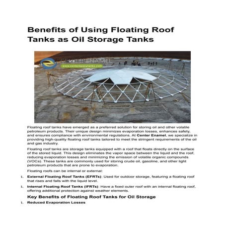 Benefits of Using Floating Roof Tanks as Oil Storage Tanks (1).docx