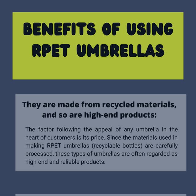 Benefits of using RPET umbrellas | PDF