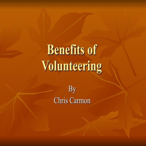 Benefits of Volunteering | PPT
