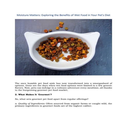 Benefits of Wet Food | PDF