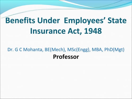 PRESENTATION OF ESIC | PPT