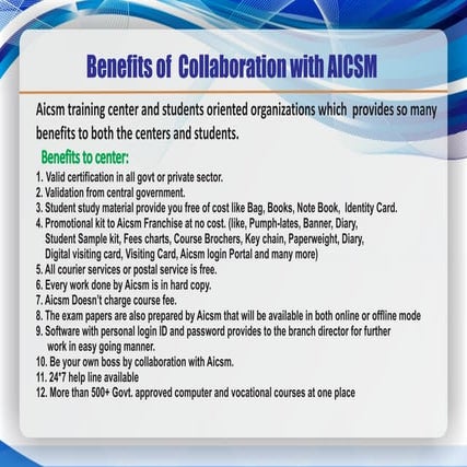 beneft of All India Computer Saksharta Mission Franchise | PDF