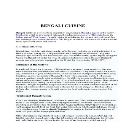 Bengali cuisine | DOC