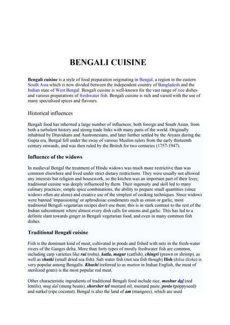 Flavour of bengali food | PPT | Desserts and Baking | Food & Drink