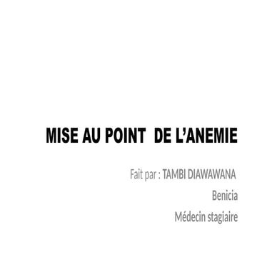 ABEMIE MICROCYTAIRE.pptx pour étudiants. | PPTX