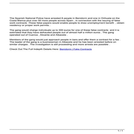 Benidorm | Fake Contracts | PDF