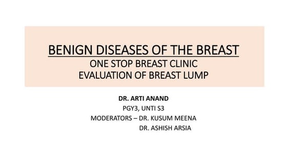 BENIGN BREAST DISORDERS and their locations | PPT