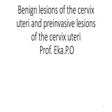 Benign Cervical Lesions | PPTX