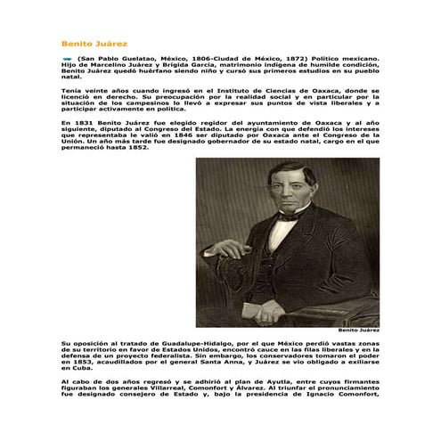 Biografia de benito juarez | DOCX