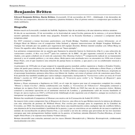 Benjamin britten | PDF