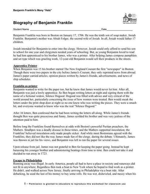 The life of benjamin franklin | PPTX | Politics