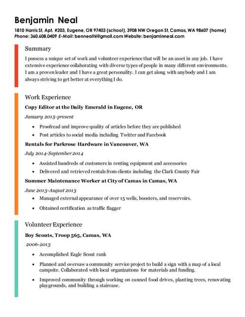 Ben neal resume | DOCX