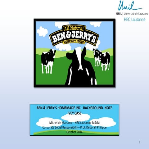 Ben&jerry's CSR case study Michel de Marsano | PDF