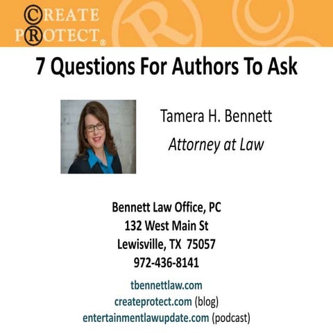 7 Questions for Authors to Ask Before Signing a Book Contract | PPTX ...