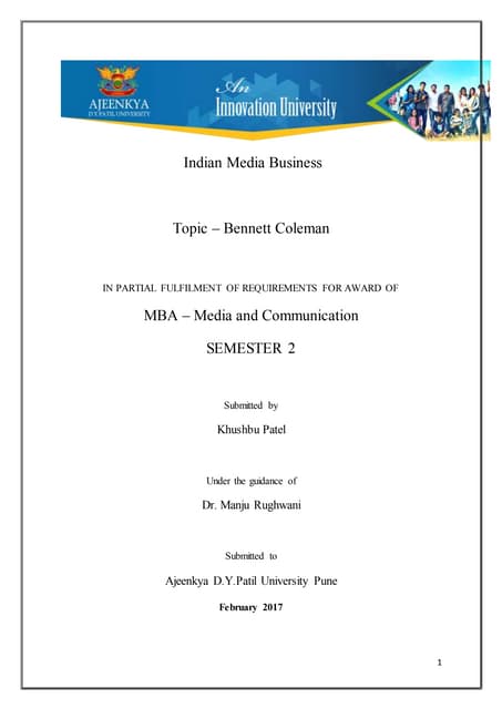 8ps of benett coleman | PDF