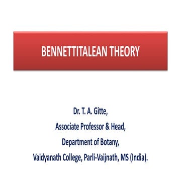 Bennettitalean theory | PPTX