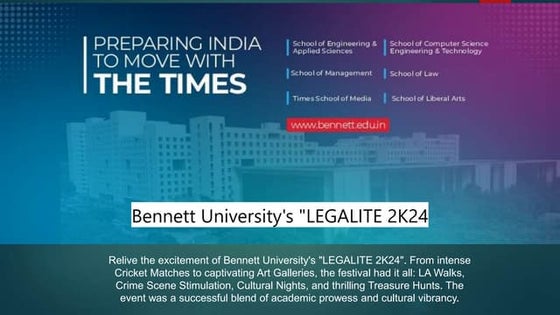 Join the Legacy Admissions Open for 2024 at Bennett University | PPT