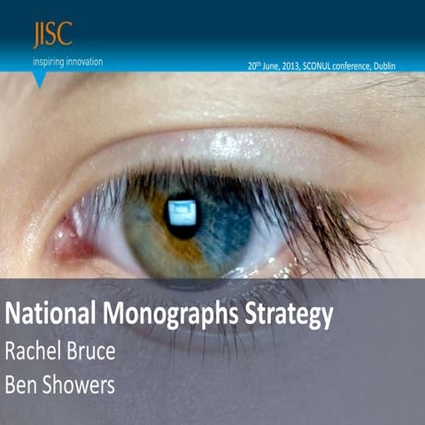National Monograph Strategy - Ben Showers | PPTX