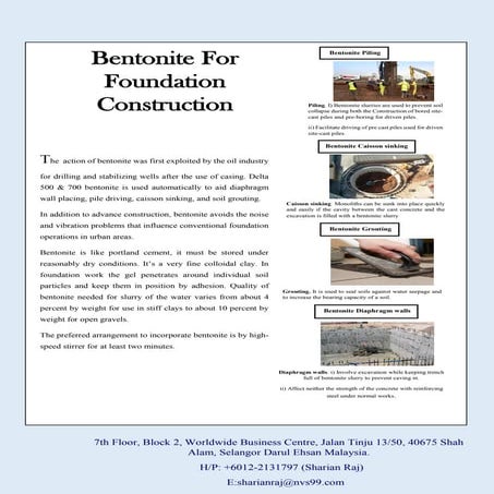 Bentonite for construction | PDF