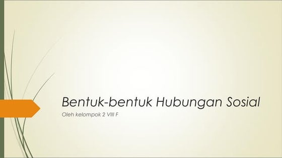 Bentuk-Bentuk Hubungan Sosial | DOCX