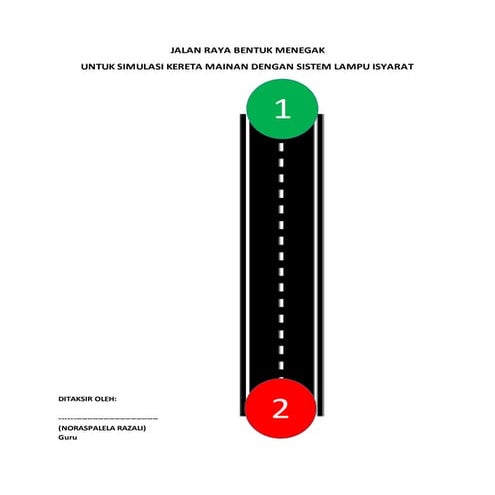 Bentuk jalan raya bernombor dan dengan sistem lampu isyarat untuk ...
