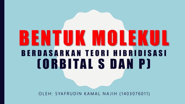 Bentuk Molekul Teori Hibridisasi Ppt
