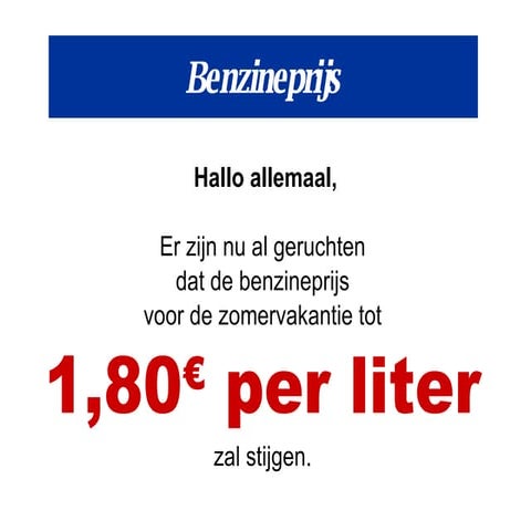 Benzineprijs | PPS | Gasoline Prices | Economy