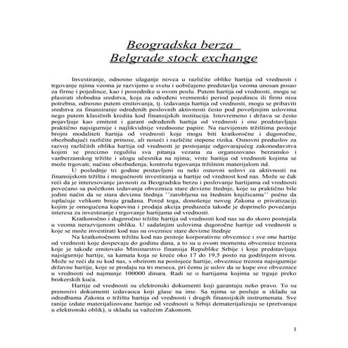 Beogradska berza | DOC