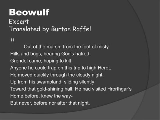 Beowulf: The Battle with Grendel | PPTX