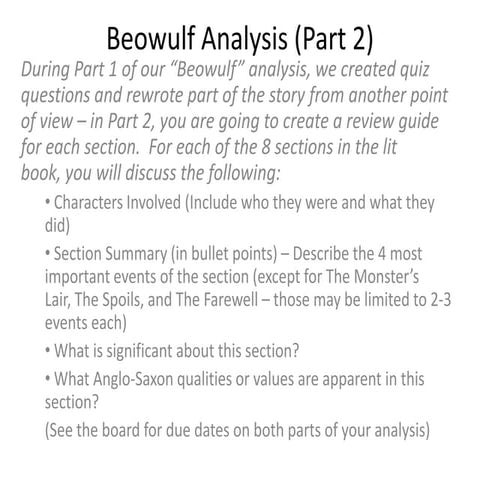 Beowulf analysis (part 2) | PPTX
