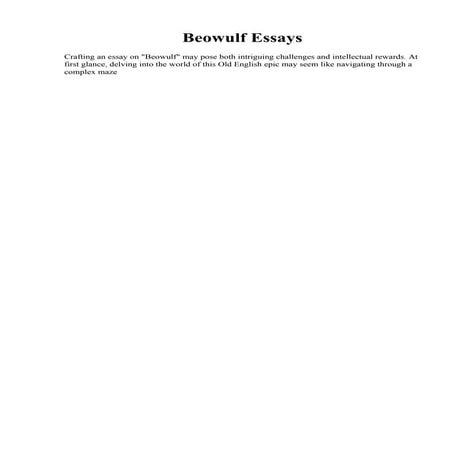Beowulf Essays | PDF