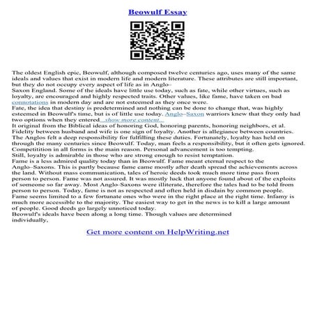 Beowulf Essay | PDF