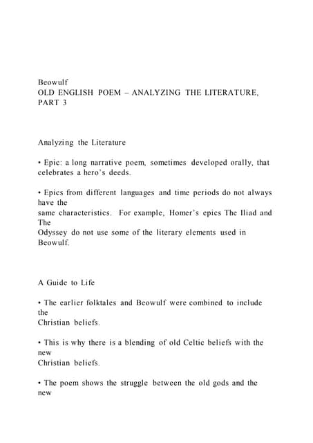 Beowulf Anglo Saxon and Beowulf Background | PPT