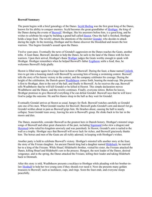 The-epic-story of "the story of-beowulf" | PDF
