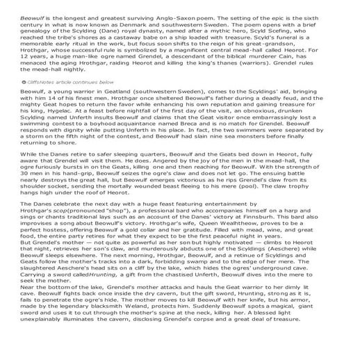 Beowulf summary | DOCX