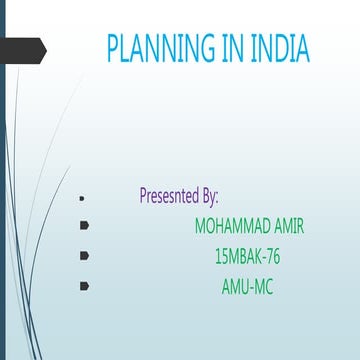 Planning in India presentation | PPTX