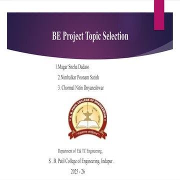 BE Project Topic Selection finall 1.pptx