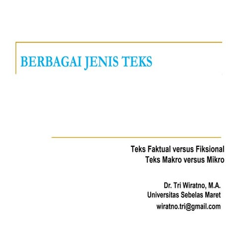 Berbagai jenis teks | PPT