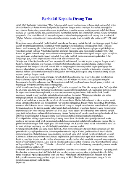 Berbakti pada orang Tua | PPTX