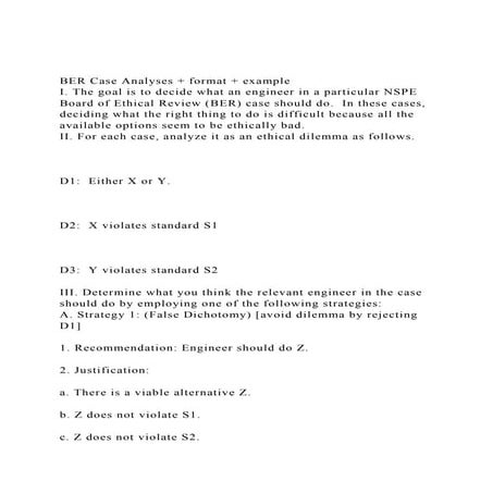 BER Case Analyses + format + example I. The goal is to decide .docx ...