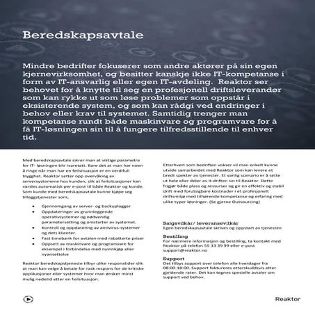 Beredskapsavtale | PDF