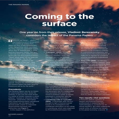 Berezansky Vladimir March 2017 inCOMPLIANCE Panama Papers | PDF