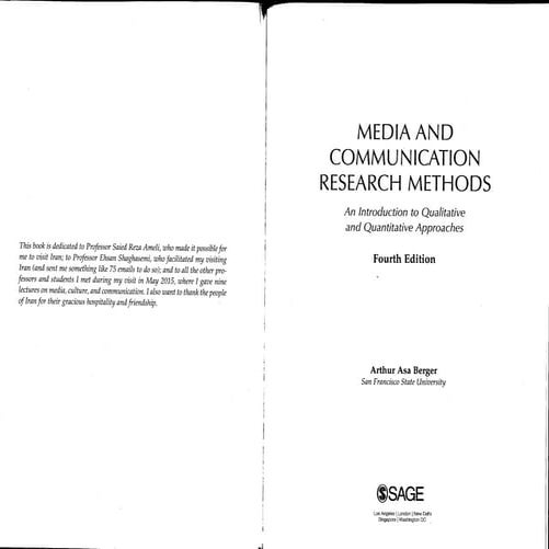 Berger communication research methods - chapter 8 - interviews | PDF