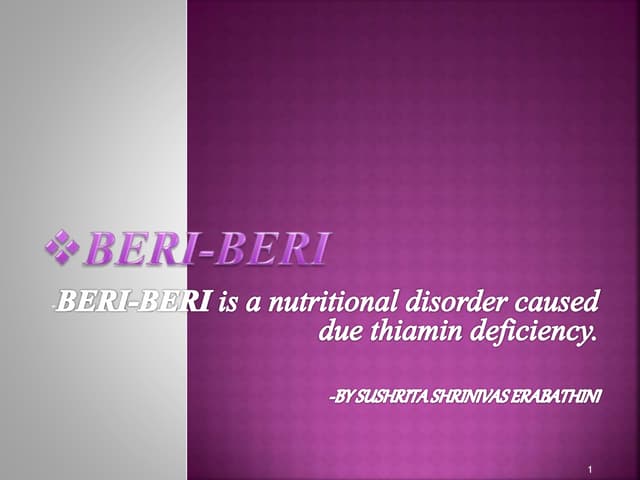 Beriberi | PDF